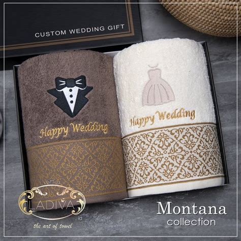 Jual Hampers Premium Handuk COUPLE BORDIR Montana Series Free
