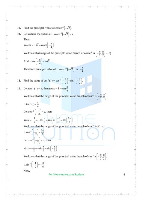 ncert solutions for class 12 maths chapter 2 inverse trigonometric functions