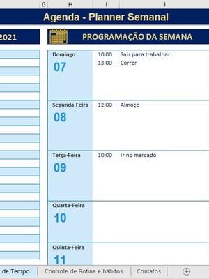 Planilha Agenda Di Ria E Semanal Lista De Tarefas Excel No Elo7