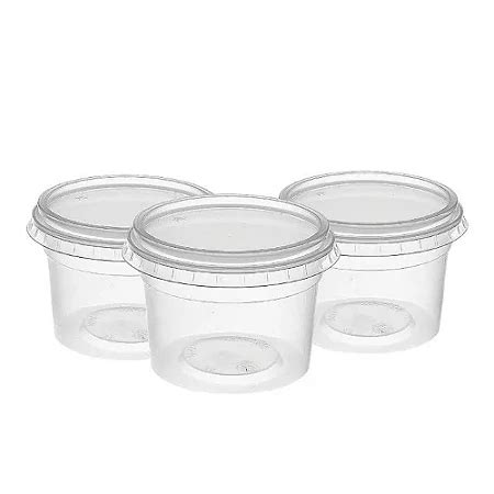 Kit Un Pote Descart Vel Redondo Tampa Ml Microondas Freezer