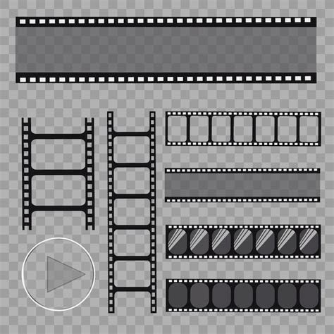 Tira de película ilustración vectorial establecer Vector Premium