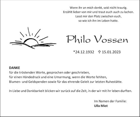 Traueranzeigen Von Philo Vossen Aachen Gedenkt