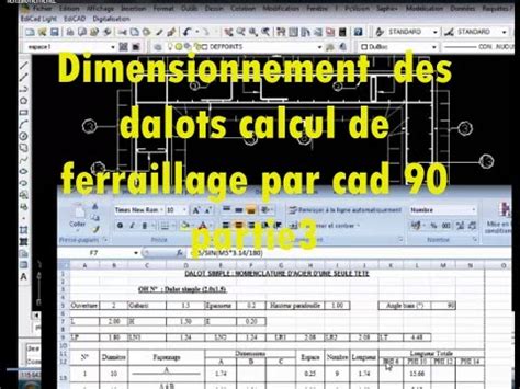 Calcul De Ferraillage Des Dalots Par Cad 90 Et Excel Partie3 Darija