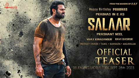 SALAAR Prabhas Intro First Look Teaser Salaar Official Teaser Prabhas