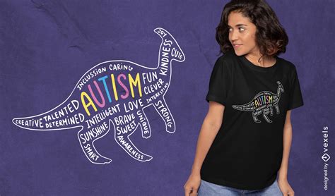 Descarga Vector De Autismo Cita Diseño De Camiseta De Dinosaurio