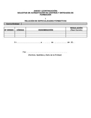 Fillable Online Extremaduratrabaja Gobex Anexo I Continuaci N