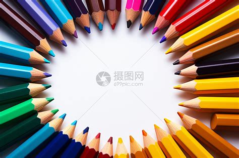 五颜六色的铅笔围成一圈高清图片下载 正版图片600708154 摄图网
