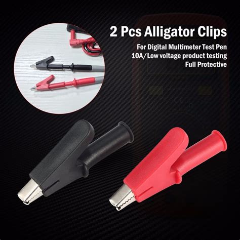 2 Pcs Full Protective Alligator Clips Crocodile Electrical Clamp For