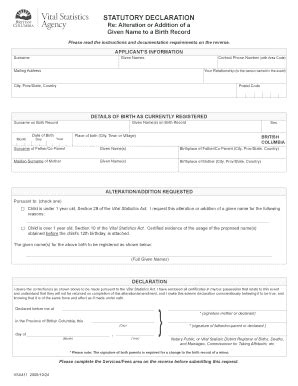 Printable Statutory Declaration Example Forms And Templates Bf