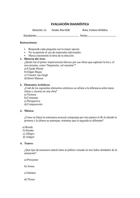 Evaluación Diagnóstica EVALUACIÓN DIAGNÓSTICA Docente Lic Grado 8vo
