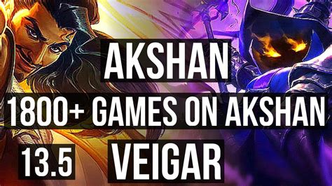 AKSHAN Vs VEIGAR MID Rank 3 Akshan 8 0 4 1800 Games 1 3M