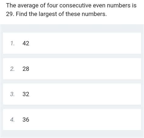 [solved] the average of four consecutive even numb solutioninn