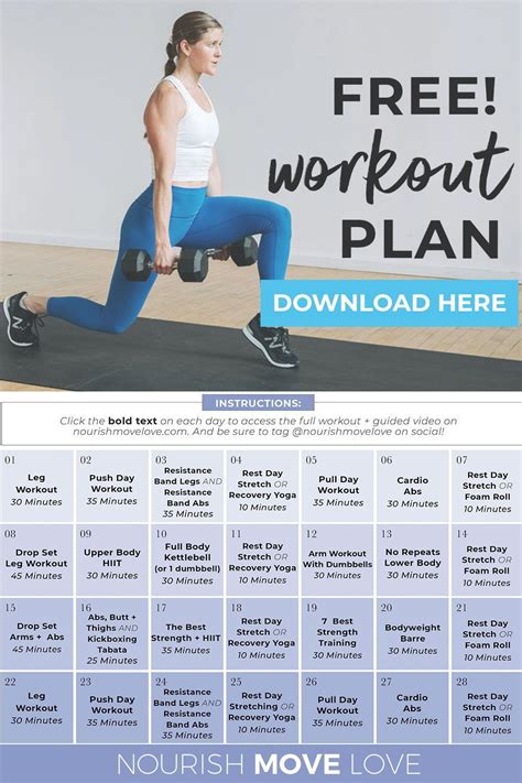 Free 4 Week Workout Plan For Women Full Body Artofit