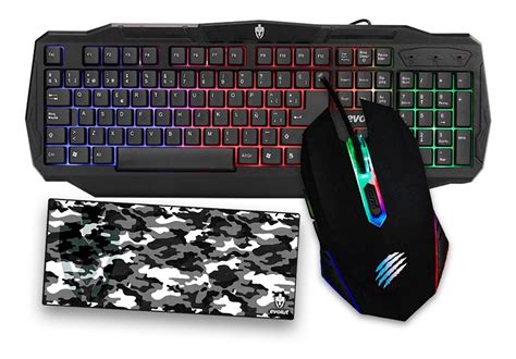 Kit Teclado Mouse Gamer Es Led Rgb Usb Pc Preto Abnt Frete Gr Tis