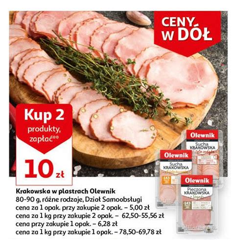 Kiełbasa krakowska sucha z filetem z indyka Olewnik cena promocje
