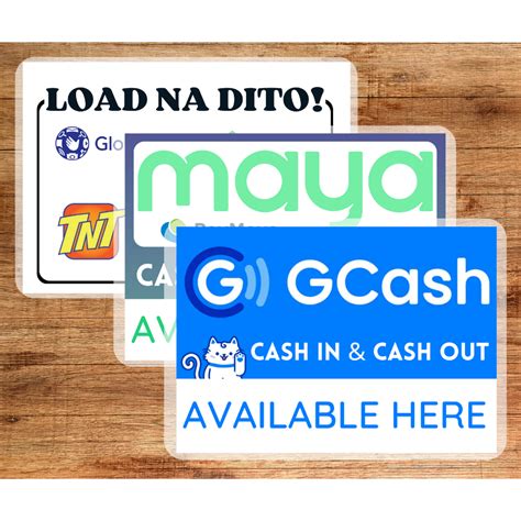 A J Gcash Maya Bank Load Laminated Signage A4 Size Sign Shopee