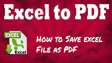 How To Save Excel File As PDF How To Convert Excel To PDF Without