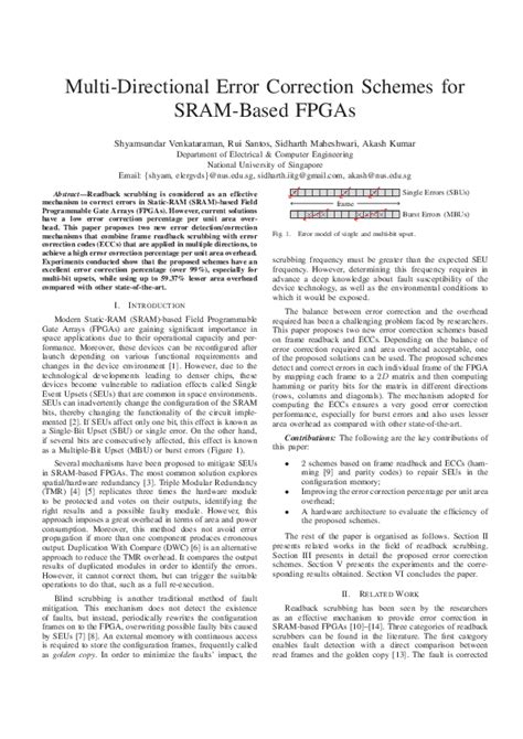 pdf multi directional error correction schemes for sram based fpgas akash kumar