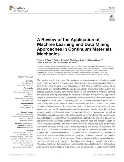pdf a review of the application of machine learning and data mining approaches in continuum