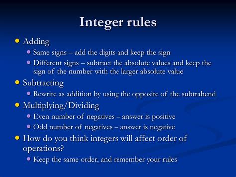 ppt order of operations with integers powerpoint presentation free download id 9695914