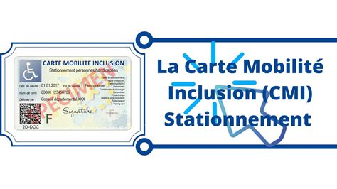La Carte Mobilité Inclusion CMI mention Stationnement YouTube