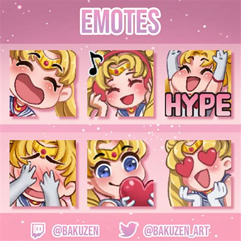 Practice Emotes Sailor Moon Usagi By Bakuzenart On Twitter Twitch Streaming Setup Game