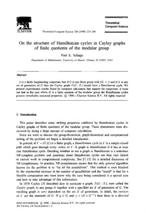 pdf on the structure of hamiltonian cycles in cayley graphs of finite quotients of the modular