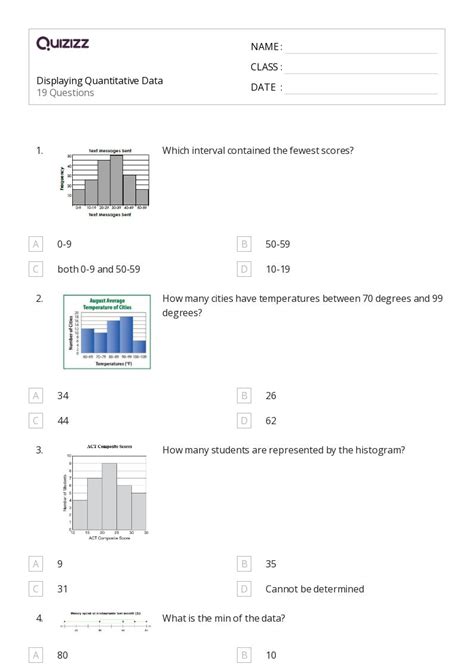 Data Visualization Worksheets For Th Class On Quizizz Free