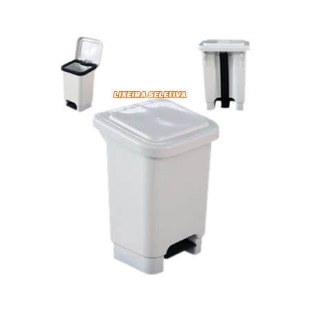 Lixeira plástica de pedal 50 litros Lixeira Seletiva