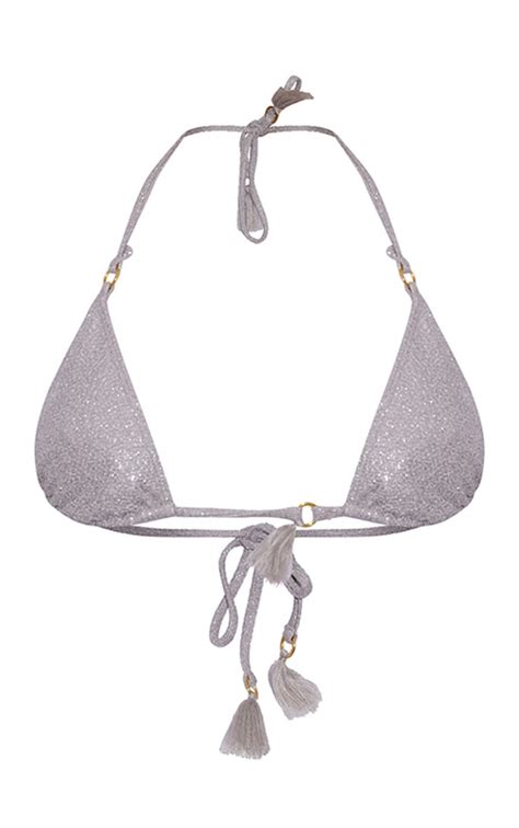 Stone Glitter Tassel Bikini Top Swimwear Prettylittlething