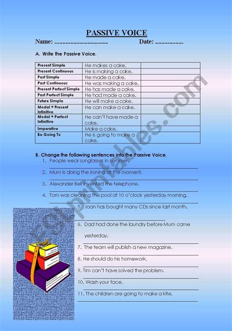 PASSIVE VOICE ESL Worksheet By Knds