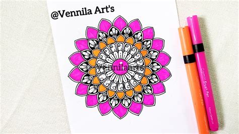 How To Draw Mandala Art For Beginners Colourful Mandala Art Easy