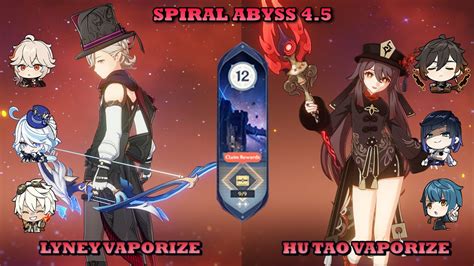 Lyney Vaporize And Hu Tao Vaporize Spiral Abyss 12 4 5 Floor 12