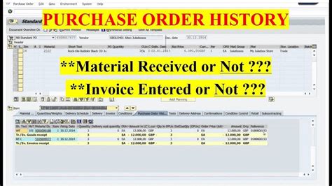 How To Check Purchase Order History In Sap Purchase Order Po In Sap