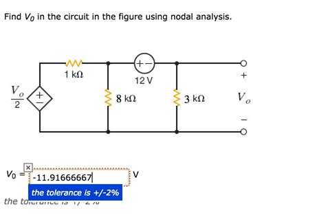 Solved Find V In The Circuit In The Figure Using Nodal Analysis Find