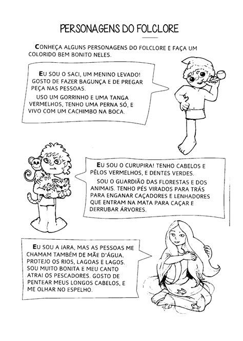 Textos Para Imprimir Personagens Do Folclore Brasileiro Mitos E Lendas