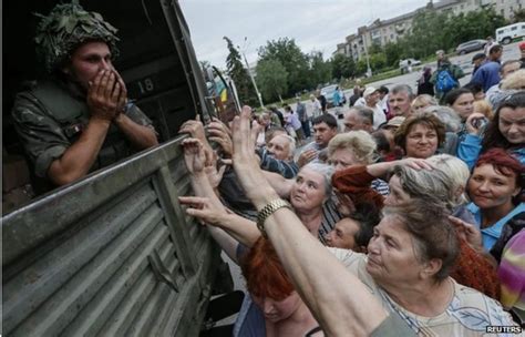 Ukraine Crisis Bridges Destroyed Outside Donetsk BBC News