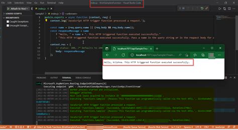 Node Js Can T Debug Azure Javascript Function Using Visual Studio
