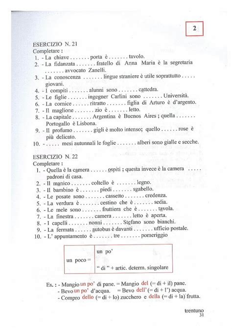 Pdf Seconda Unit Le Preposizioni Semplici E Articolate Parte