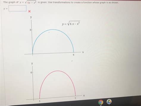 solved the graph of y 6x x2 is given use transformations