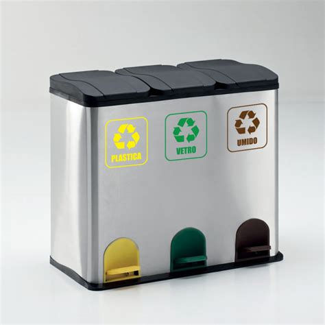 Pack 5 Cartelli Adesivi Per Raccolta Differenziata In Vinile Colorato