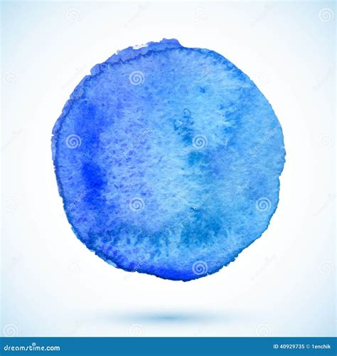 Blue Vector Watercolor Paint Circle Stock Vector Illustration Of Cyan