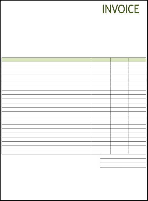 Blank Fillable Invoice Template