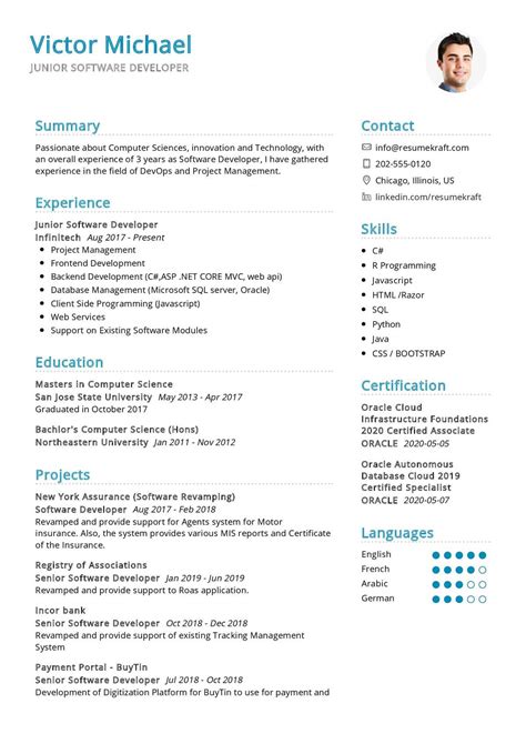 Resume Templates For Software Developer
