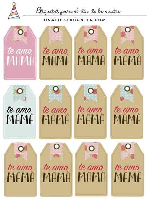Etiquetas Día de la Madre Imprimibles GRATIS