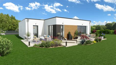 Maison Plain Pied Chambres Maison De Style Contemporain Maisons De