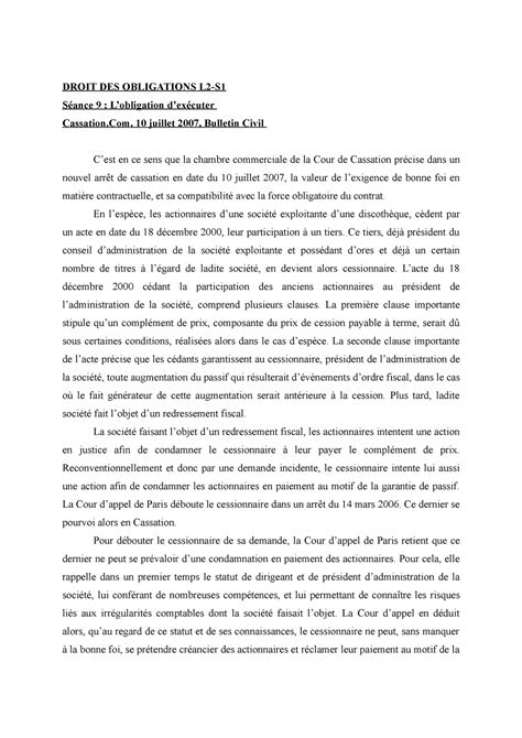 TD 9 Oblig DROIT DES OBLIGATIONS L2 S Séance 9 Lobligation d