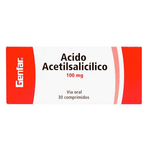 Ácido Acetilsalicílico 100 Mg 30 Tabletas W Droguerias España