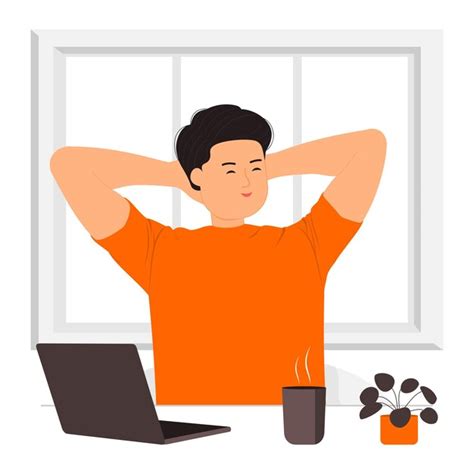 Premium Vector Man Relaxing After Work Illustration