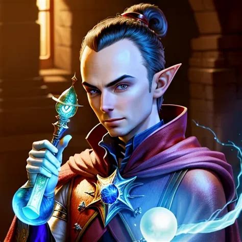 Dopamine Girl A Digital Photo Of A Fantasy Wizard Who Is An Elf And